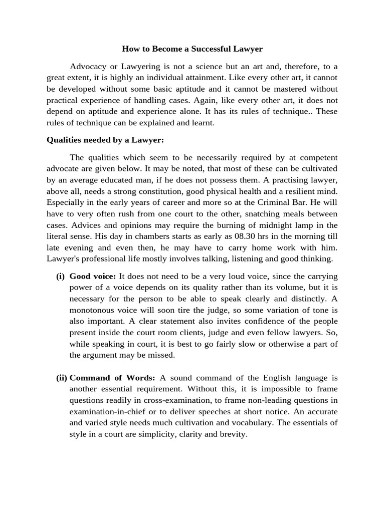 How to become a successful Lawyer | PDF