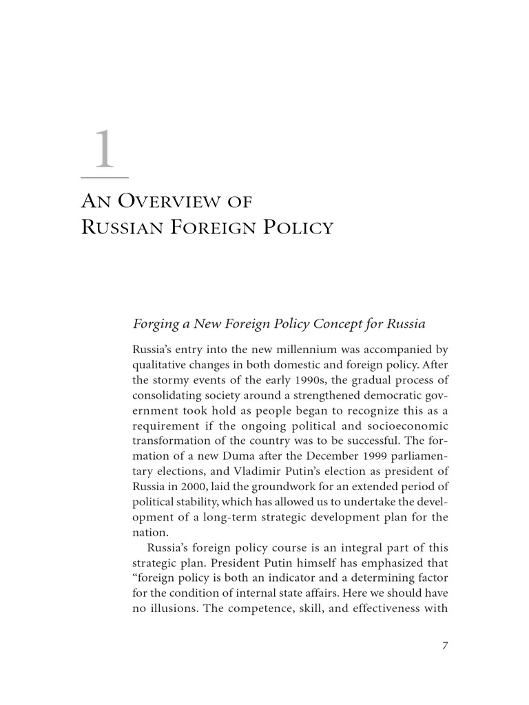 Russia's Evolving Foreign Policy Concept | PDF | Politics | World Politics