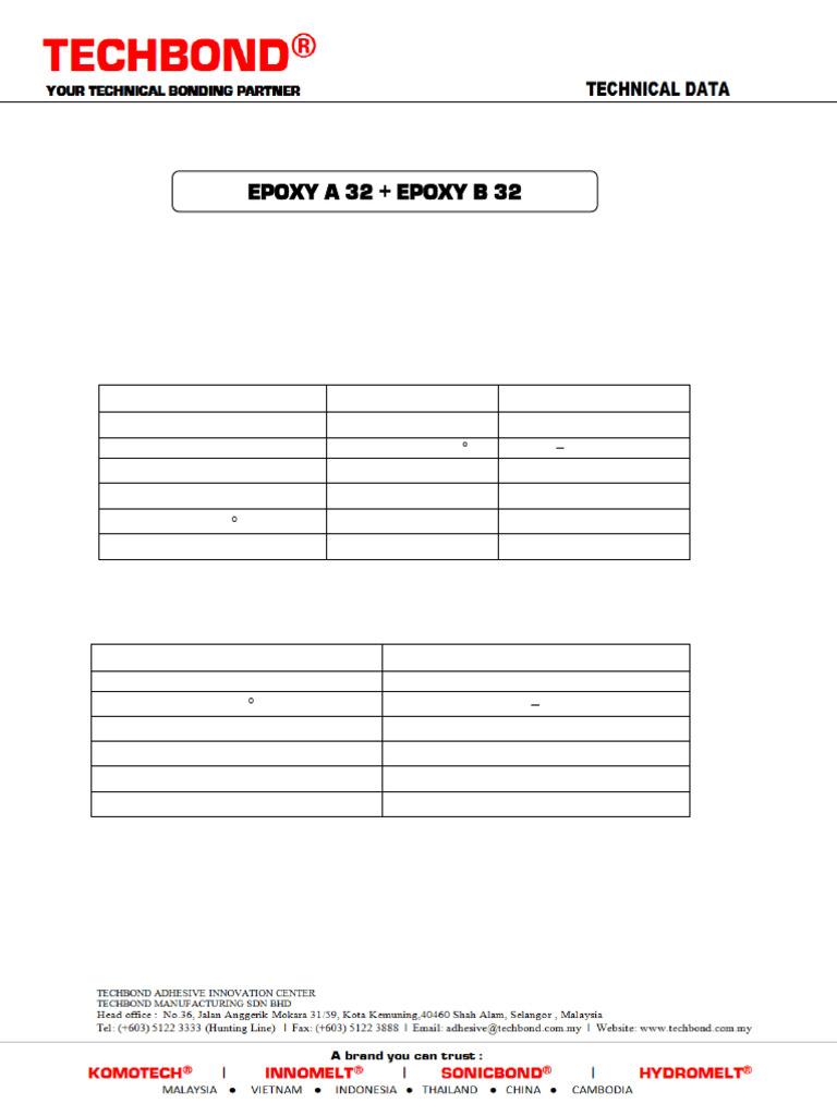 Epoxy A32+B32 (REV01) | PDF | Epoxy | Adhesive