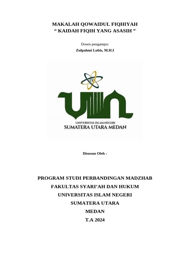 Makalah Qoid Fiqh | PDF