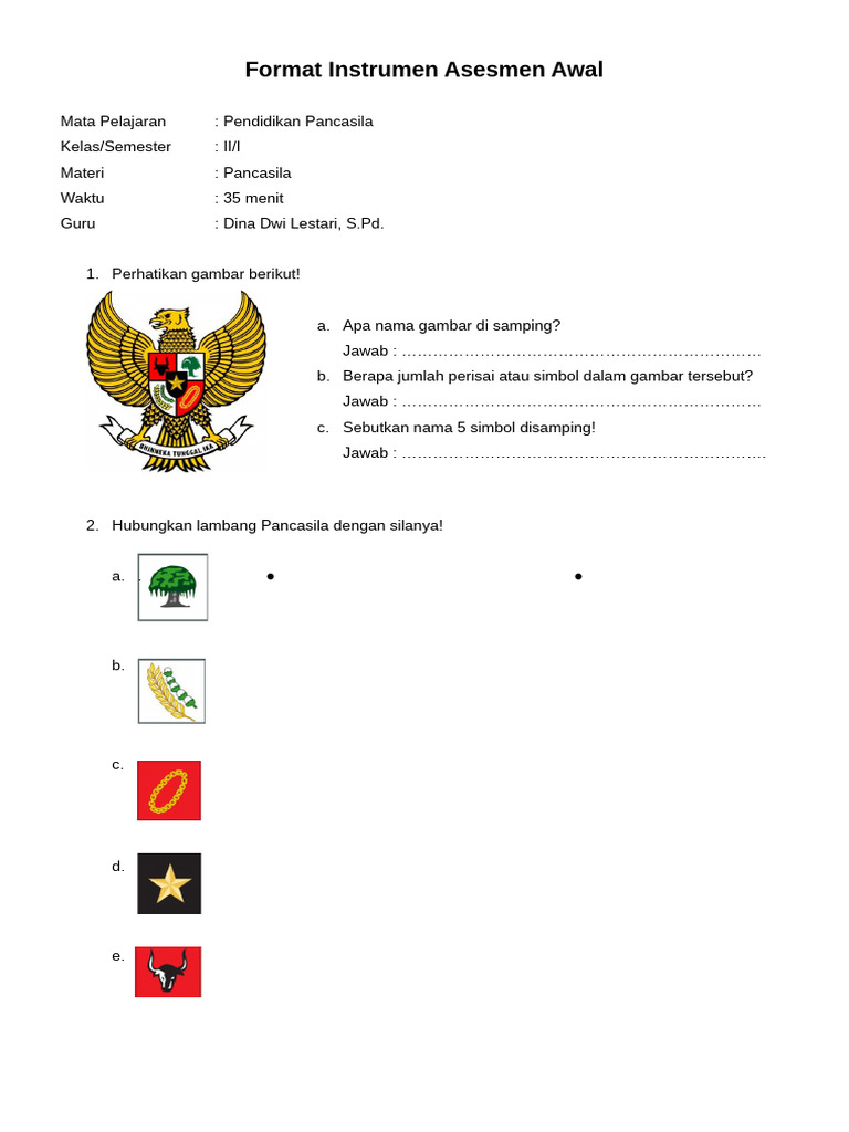 Format Instrumen Asesmen Awal | PDF