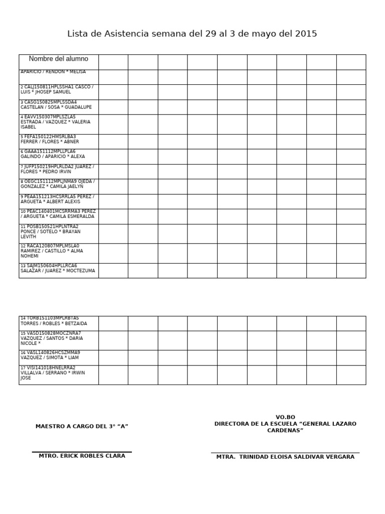 Nuevo Pase de Lista | PDF