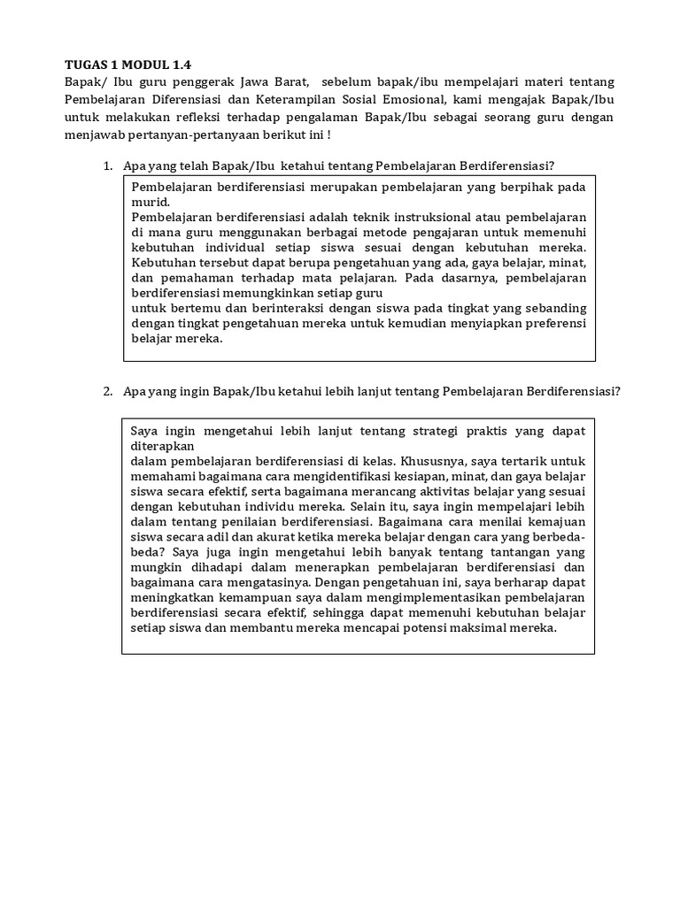 LK Modul 1.4 Level 1 - Euis | PDF