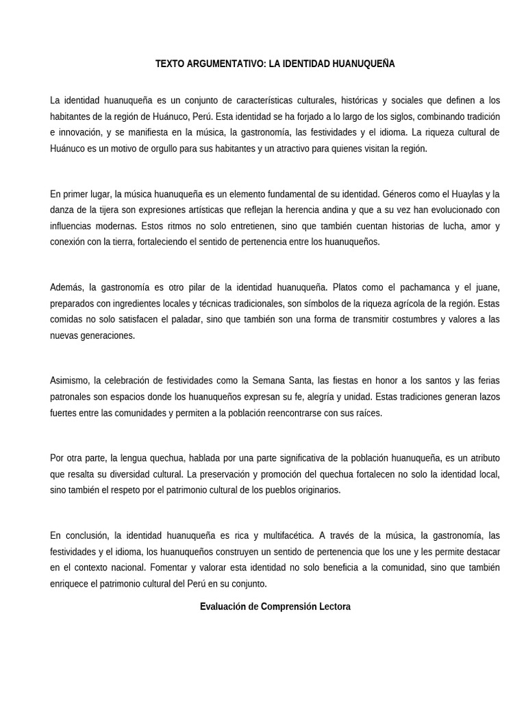 Preguntas de Comprension Lectora | PDF