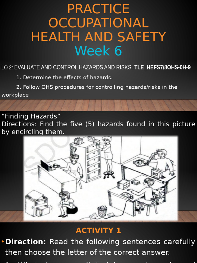 FOS - 8 - w6 - PPT - PRACTICE OCCUPATIONAL HEALTH AND SAFETY | PDF
