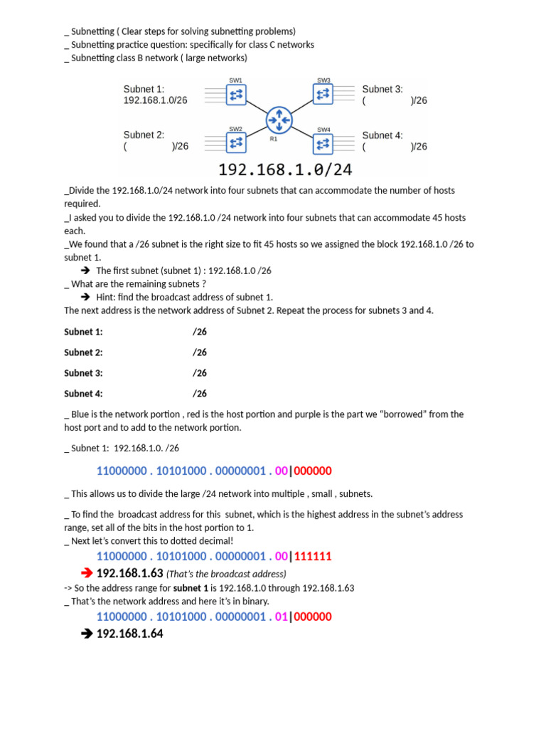IPv4 Subnetting English | PDF