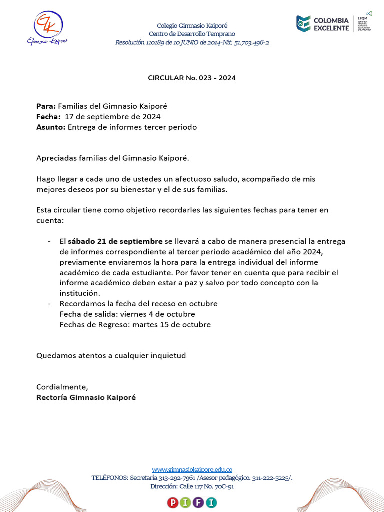 Circular 023 2024 | PDF