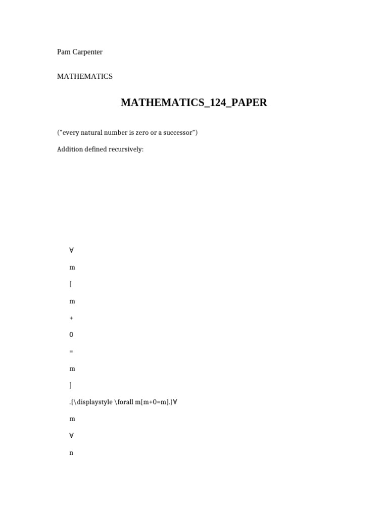 Mathematics 124 Paper | PDF