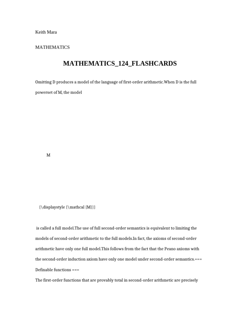 Mathematics 124 Flashcards | PDF | Mathematical Logic | Mathematical ...