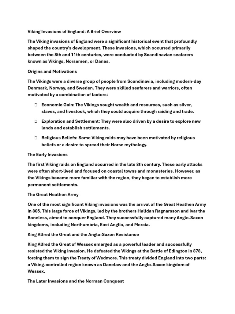 Viking Invasions of England | PDF