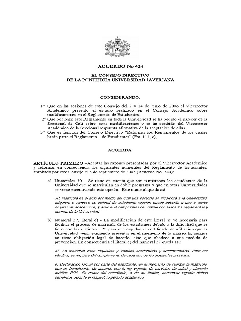 Acuerdo 424 | PDF