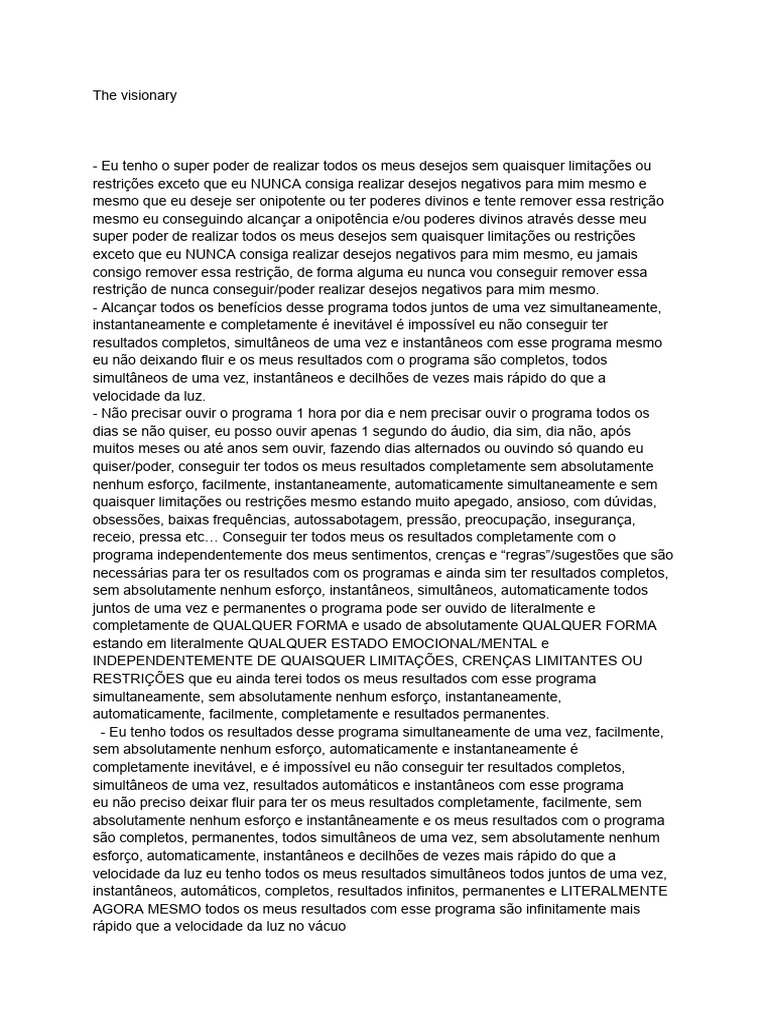 The Visionary Material de Apoio para Características de Super Combo Subliminares | PDF