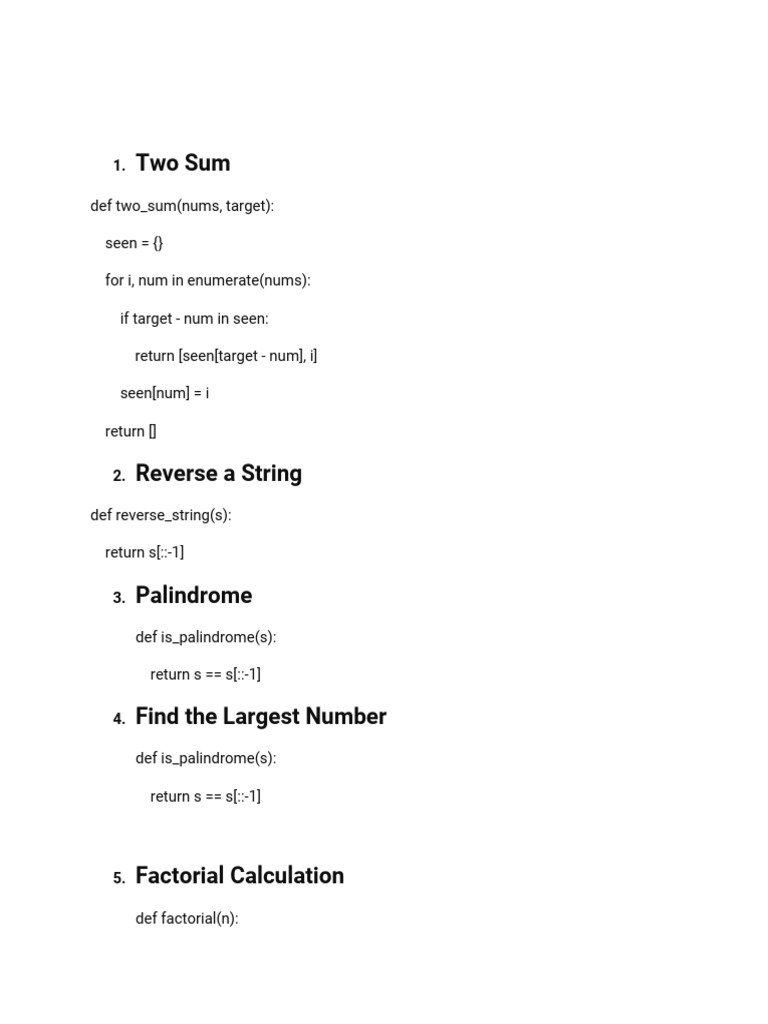 Common Top 20 Coding Questions | PDF