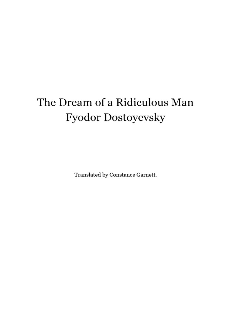 The Dream of a Ridiculous Man | PDF | Dream | Knowledge