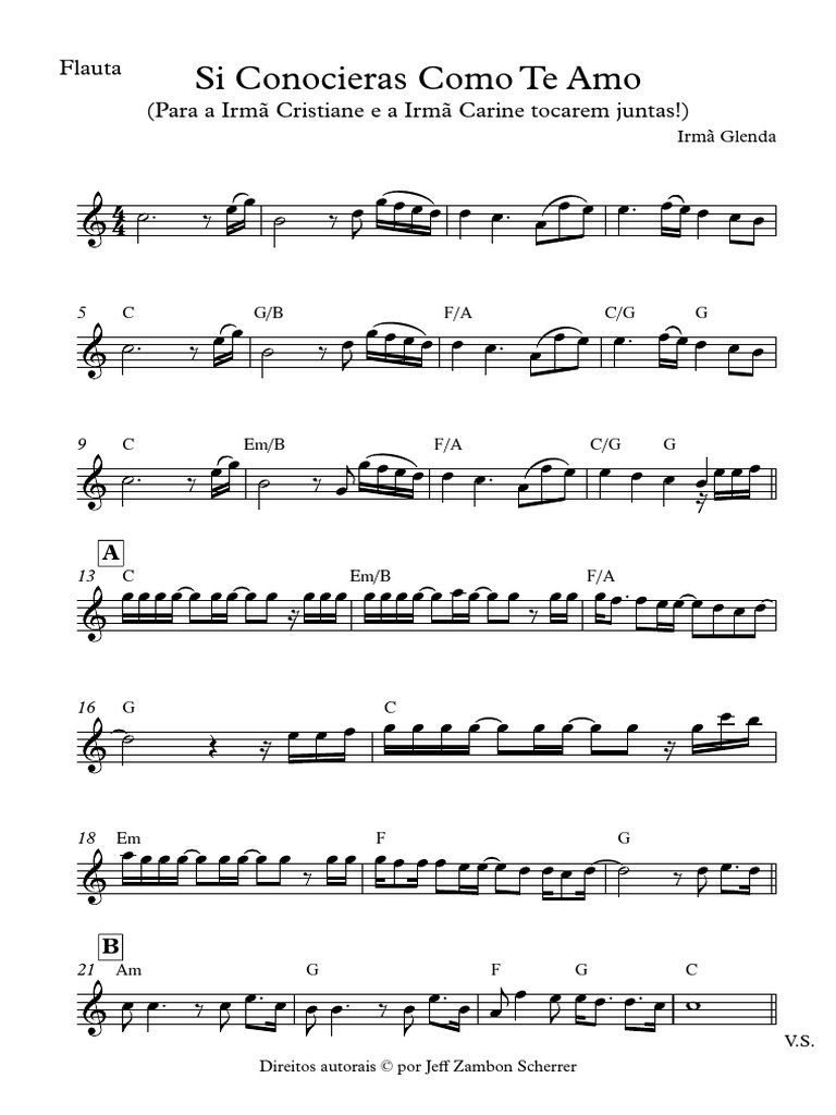 Si Conocieras Como Te Amo - Flauta Cris | PDF