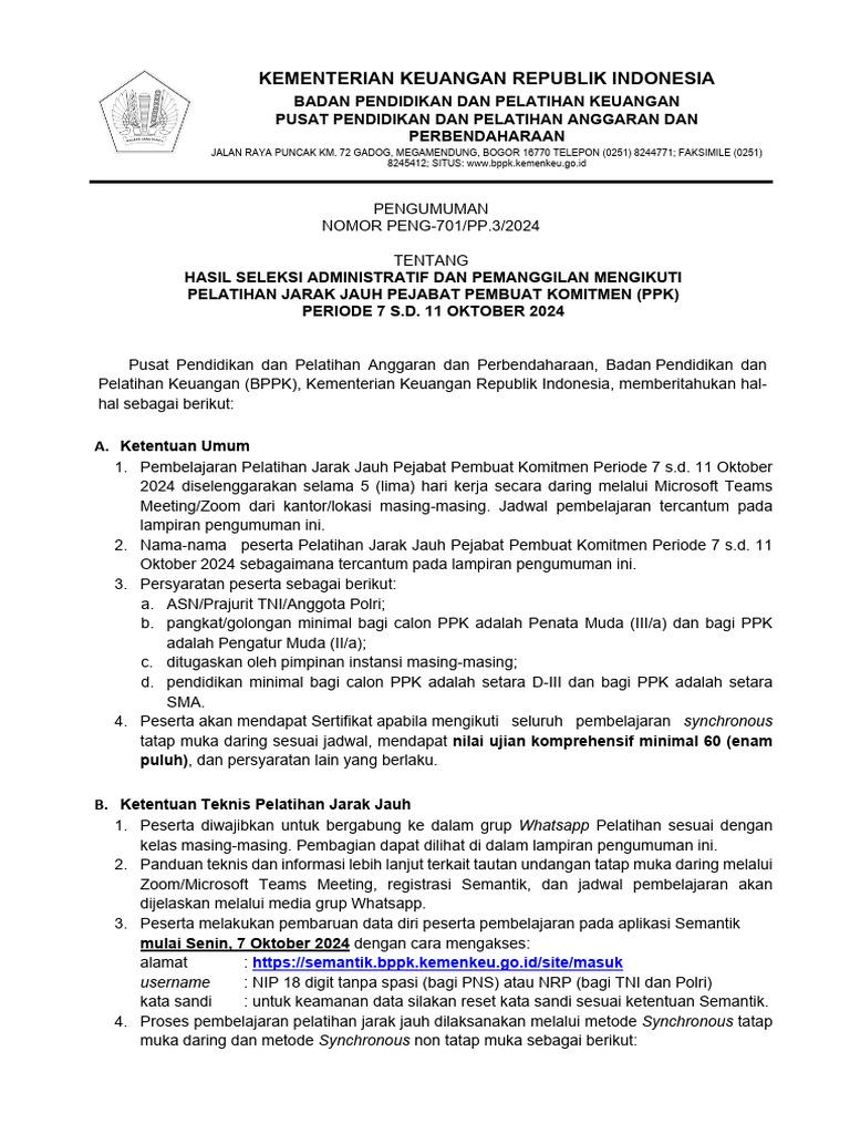 PENG PJJ PPK 7-11 Oktober 2024 | PDF