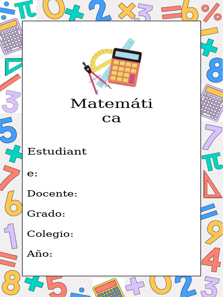 Yellow and Green Simple Illustrative Math Page Border | PDF