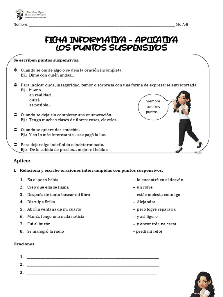Ficha de Los Puntos Suspensivos | PDF