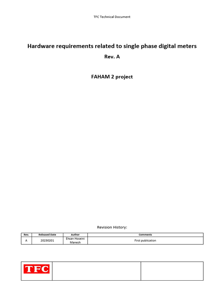 HW Requirements Related To Single Phase Digital Meters | PDF