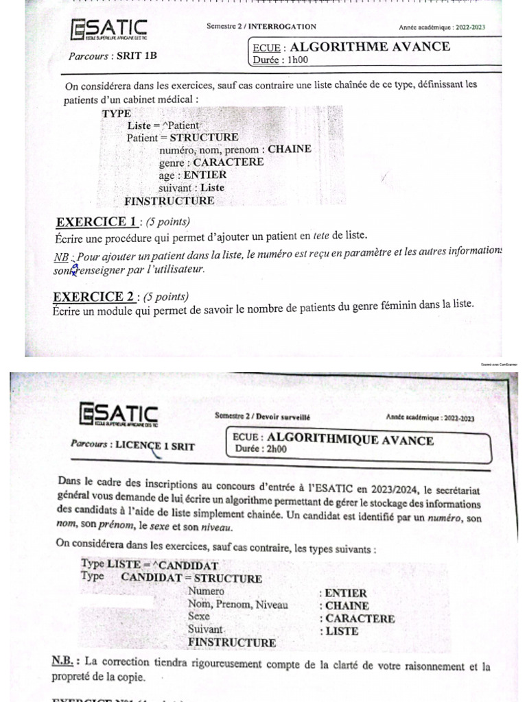 ALGORITHME AVANCE | PDF