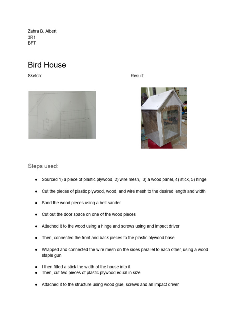 DIY Bird House Construction Guide | PDF