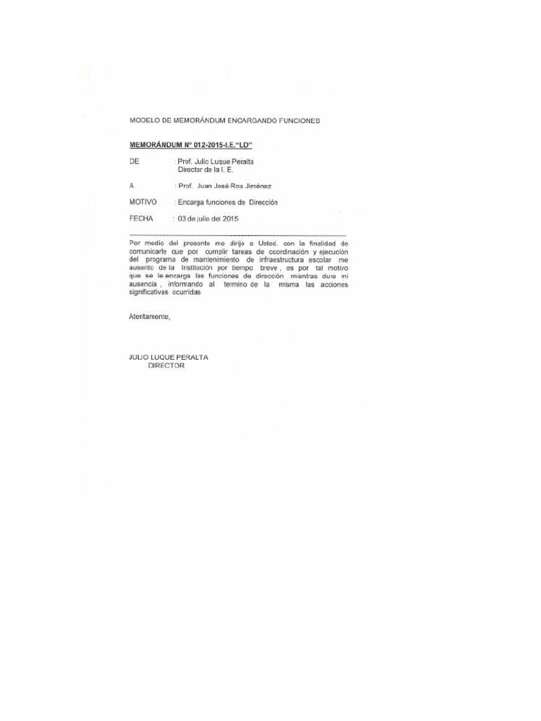 Modelo Memorandum | PDF