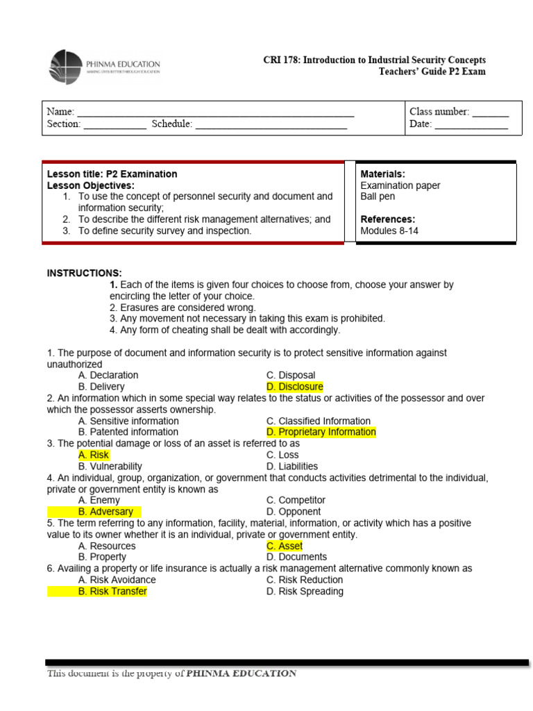 P2 Exam Cri 178 | PDF