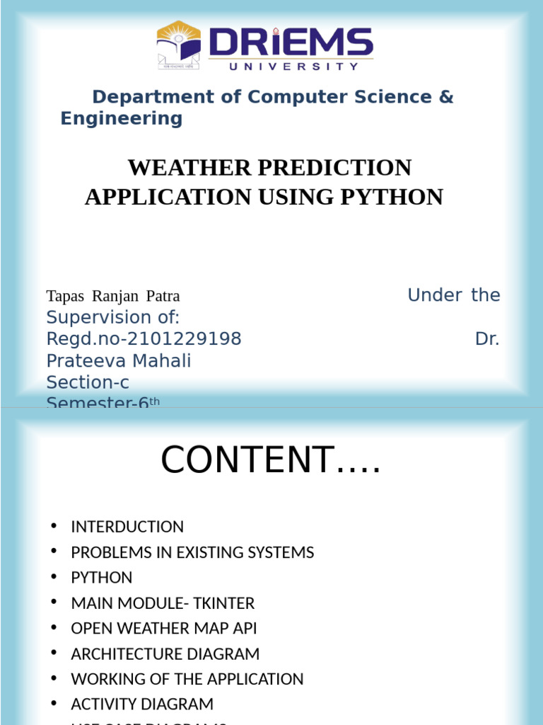 Weather App 7th Sem Project | PDF