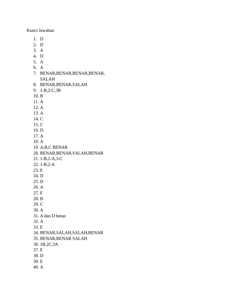 Kunci Jawaban Asag Penjas Kelas X - sm2 - Sugeng | PDF