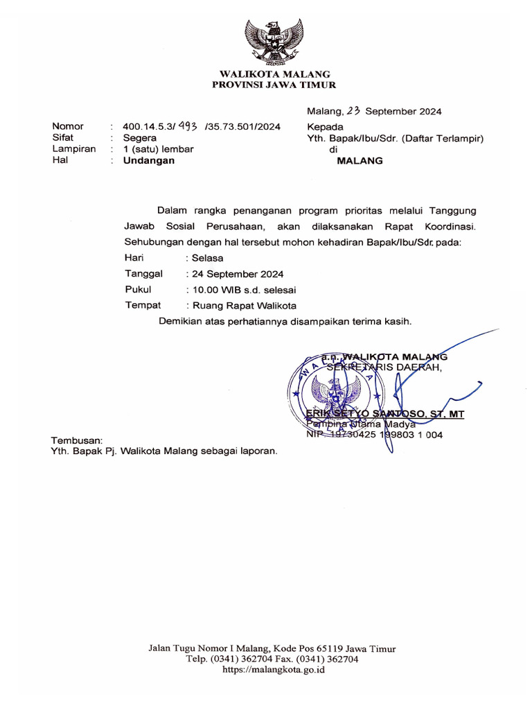 Und. Rakor Prioritas PD FT TSP #1 | PDF