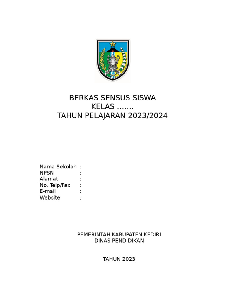 Contoh Cover & Pengesahan Sensus | PDF