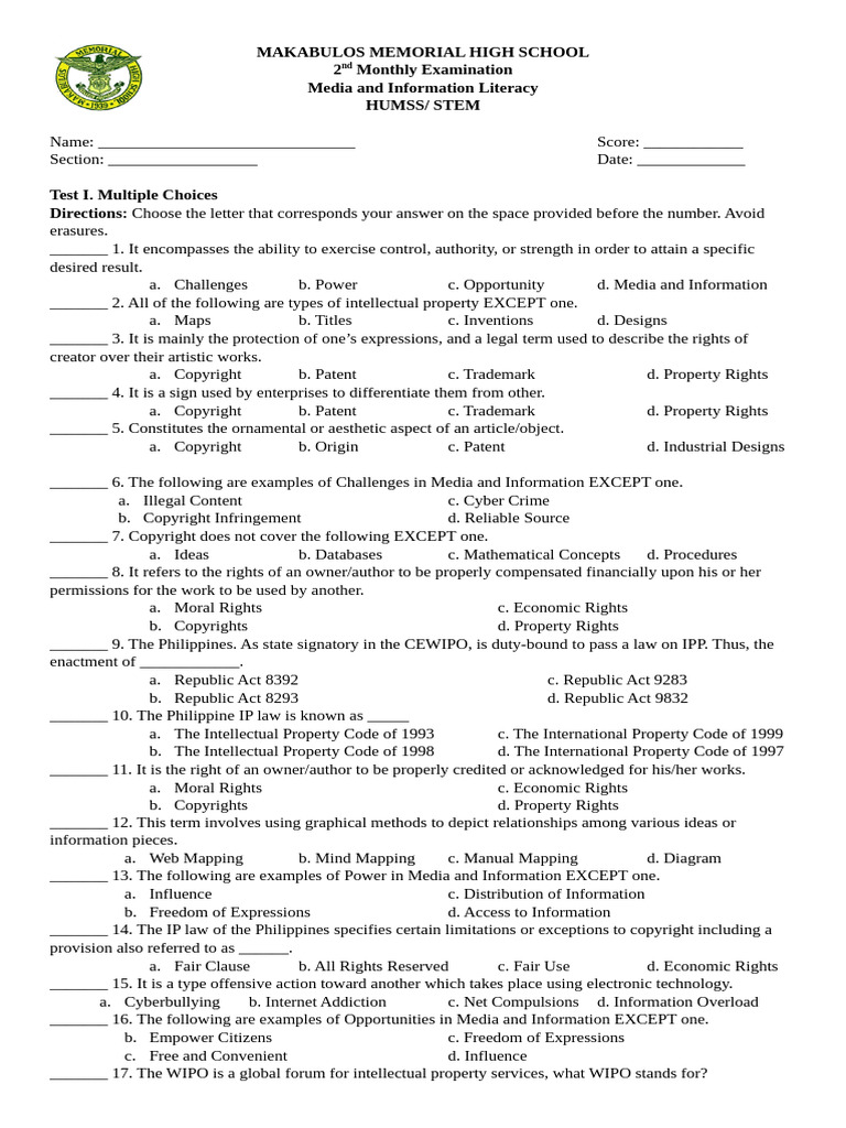 2nd Monthly Examination - MIL | PDF