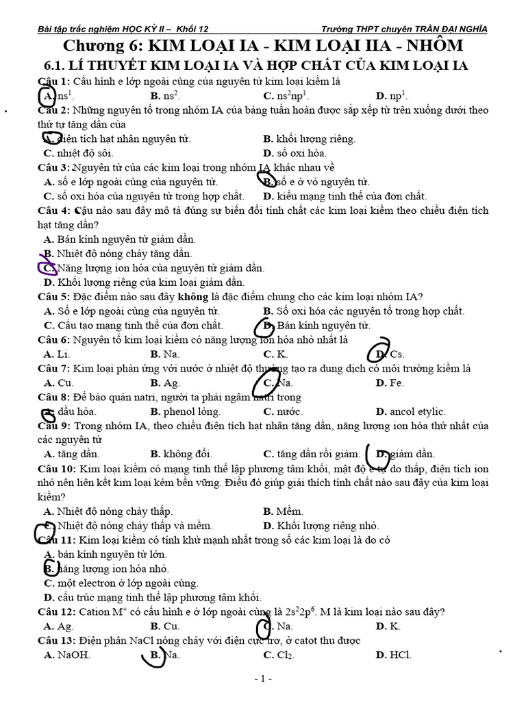 Bài Tập Ôn Thi HKII | PDF