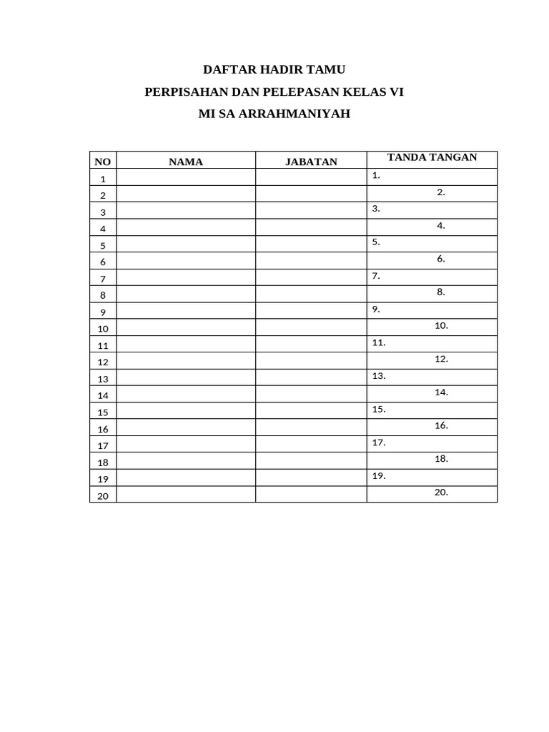 Daftar Hadir | PDF