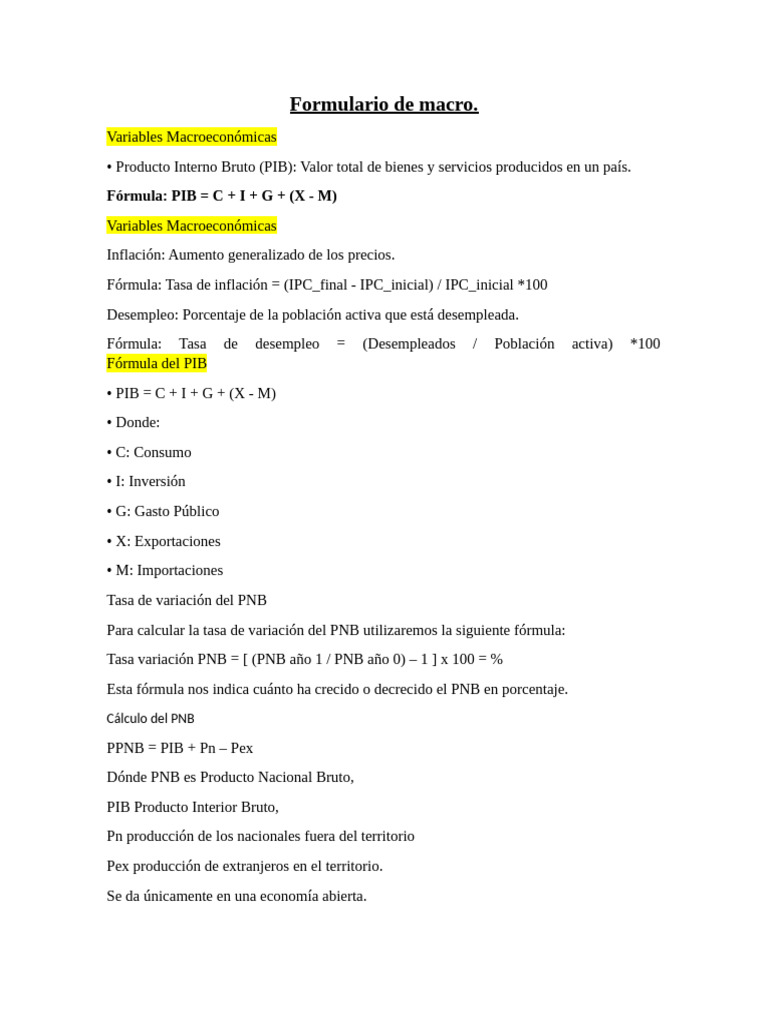 Formulario de Macro | PDF