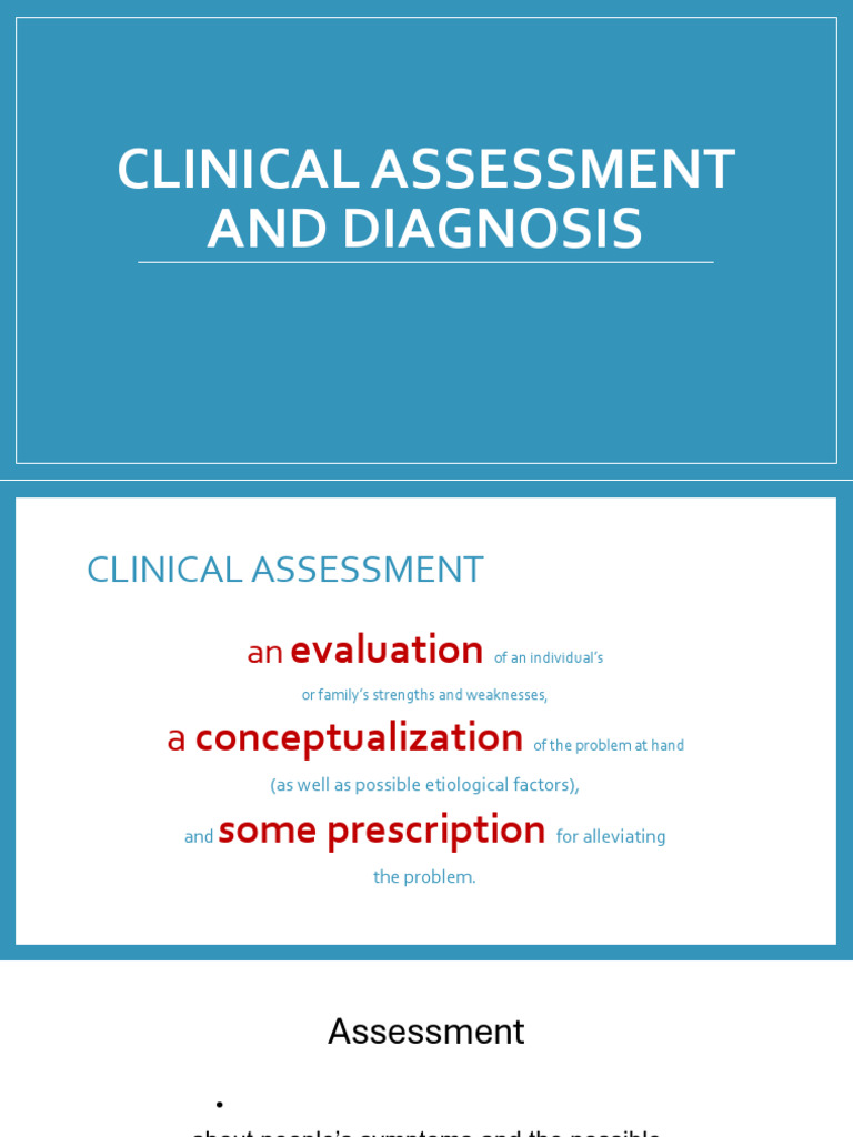 Clinical Assessment | PDF