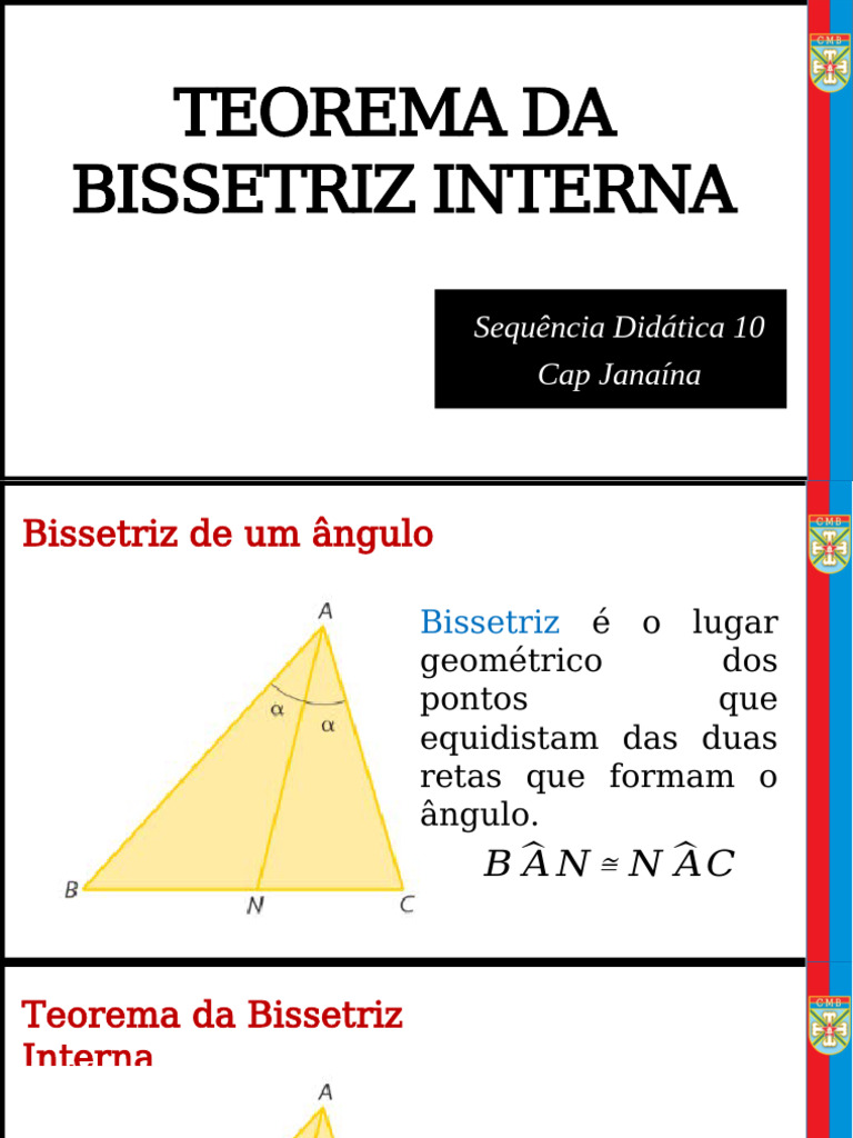 Teorema Da Bissetriz Interna - 9º Ano - 2024 | PDF