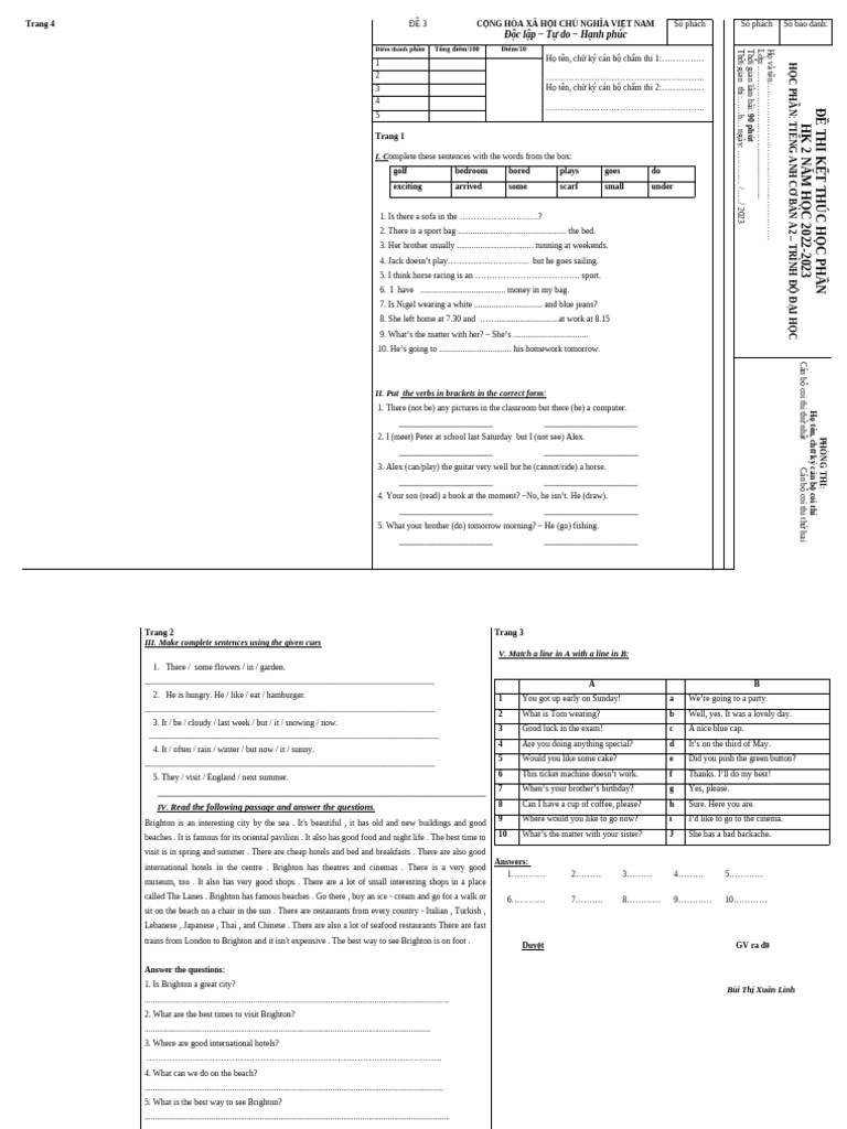 Đê Anh Cba2 3 | PDF