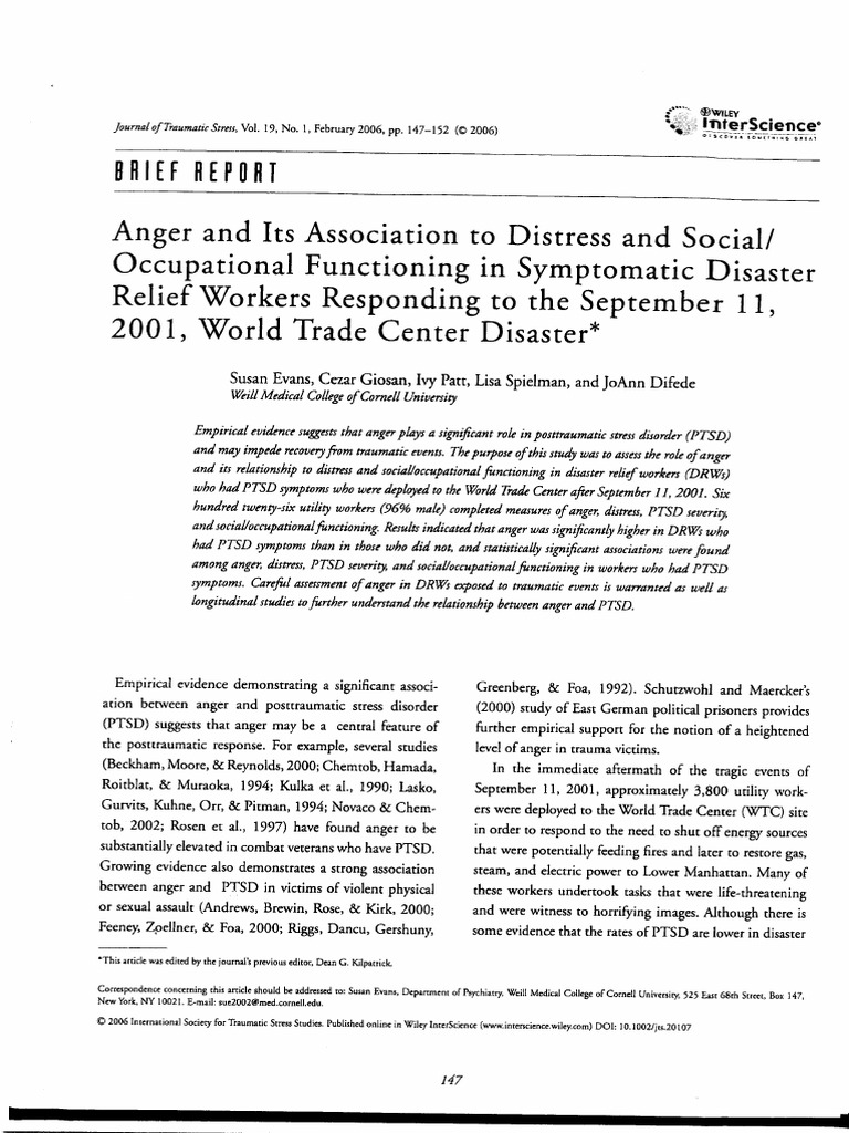 Anger and PTSD | PDF