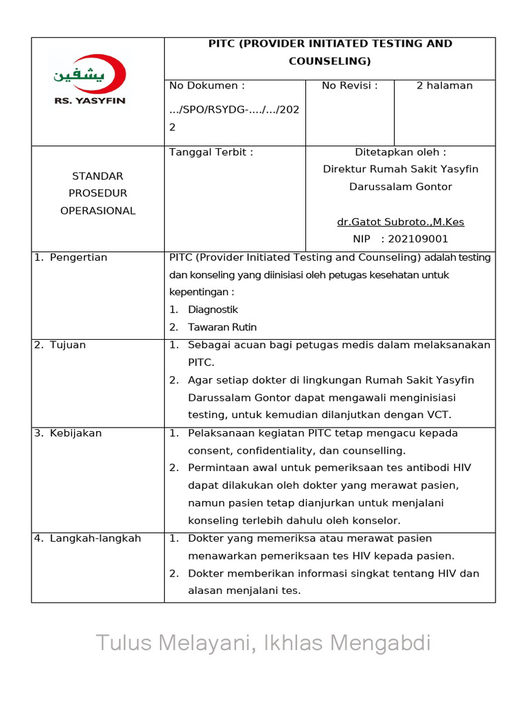 3A. SOP PITC HIV | PDF