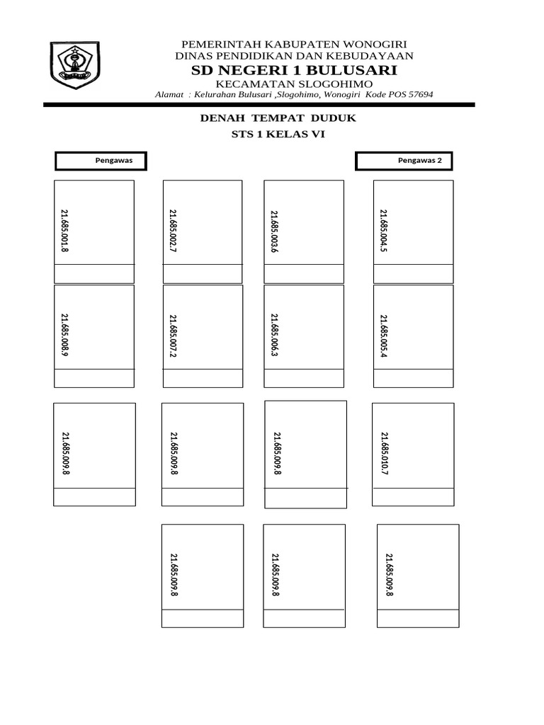 Denah Tempat Duduk | PDF