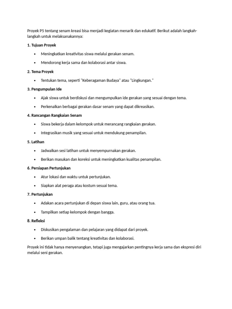 Tentang P5 Senam Kreasi | PDF