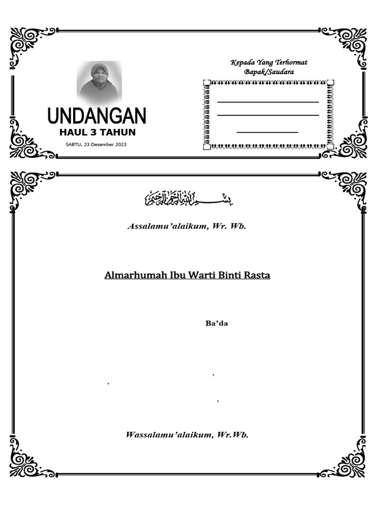 Undangan Haul | PDF