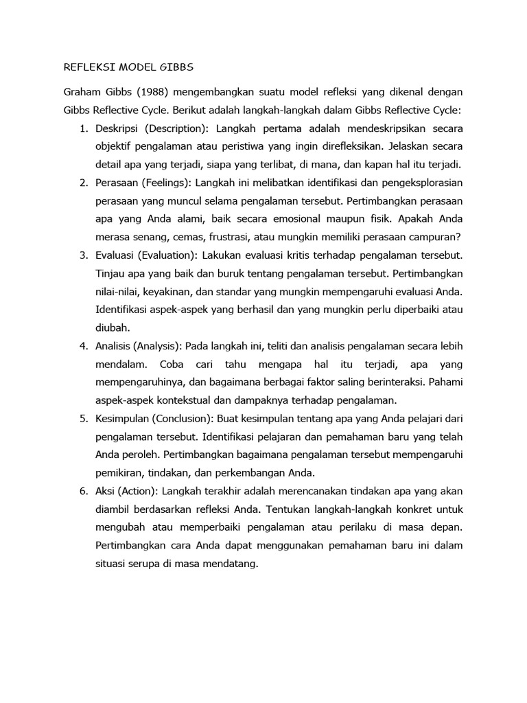 Refleksi Model Gibbs | PDF