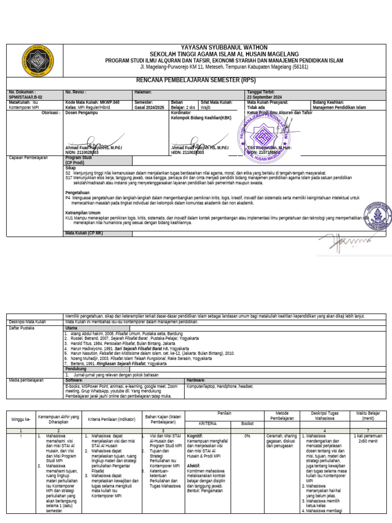 RPS Isu Kontemporer MP - New | PDF