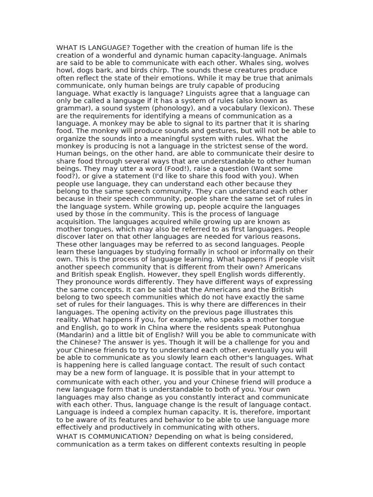 What Is Language | PDF