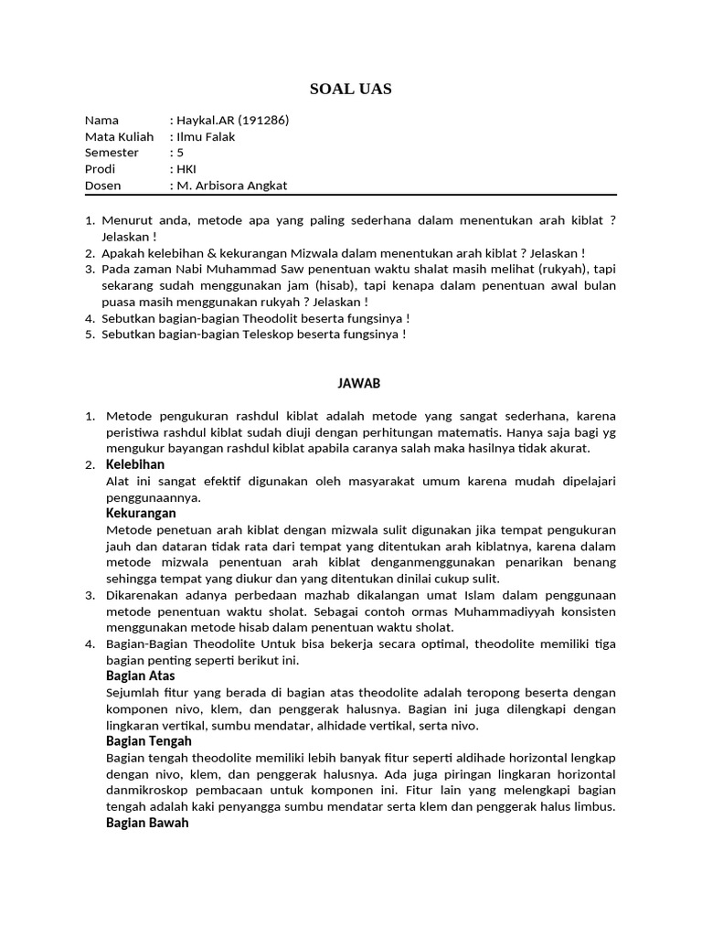 Soal Uas (191286) | PDF