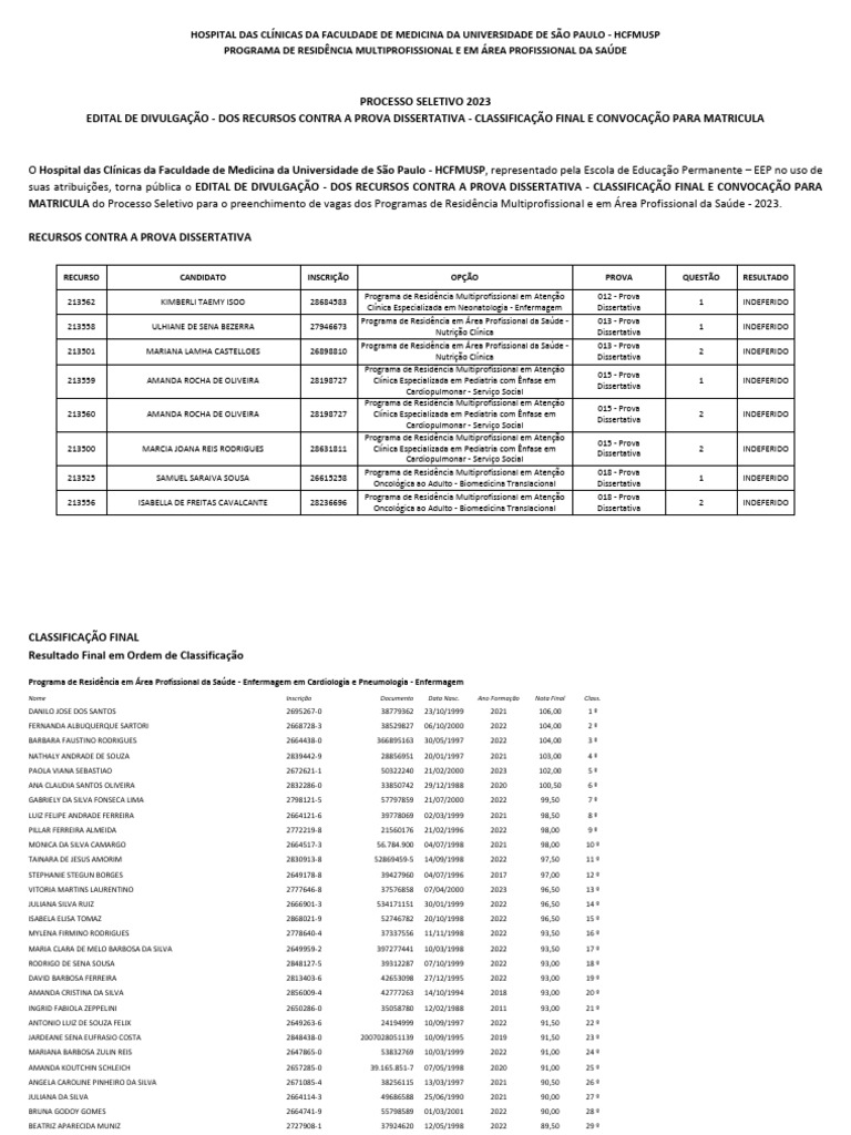 Classificacao Final Pdf