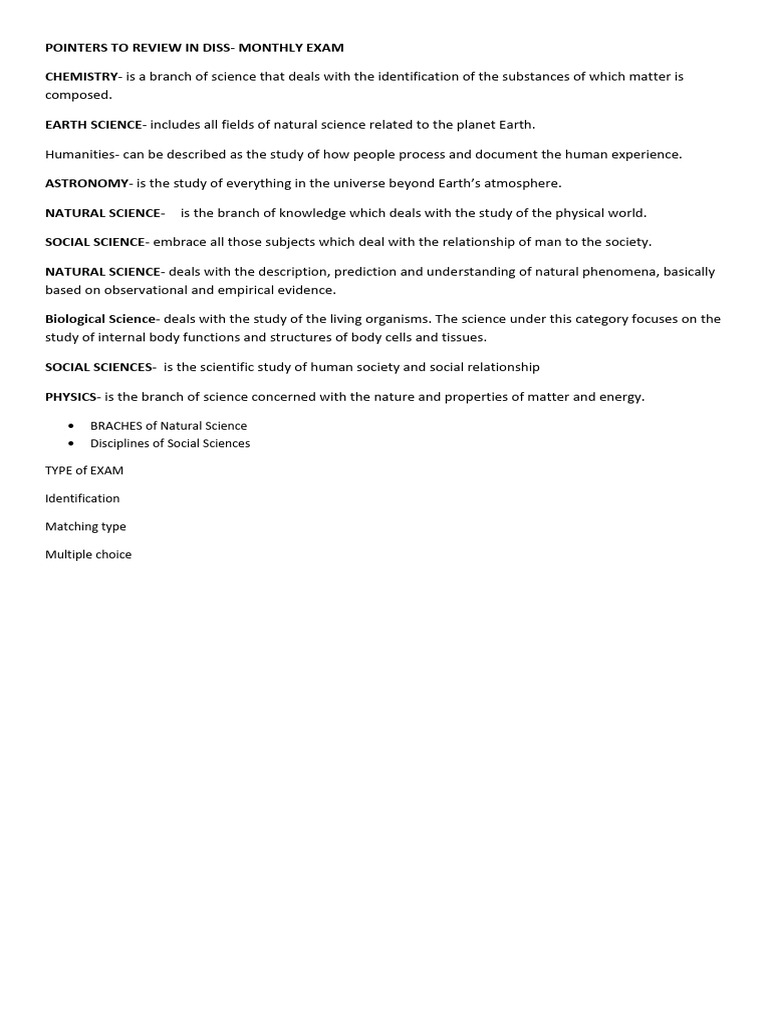 Pointers To Review in Diss | PDF