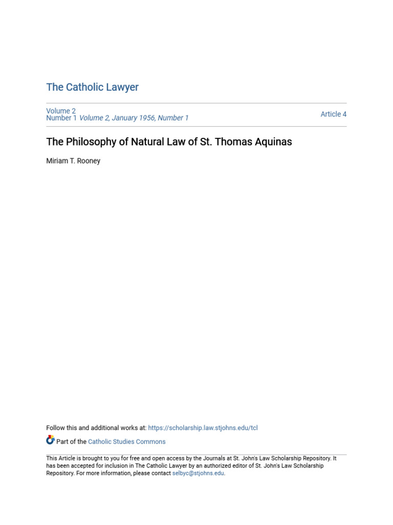 The Philosophy of Natural Law of St. Homas Aquinas | PDF | Thomas ...